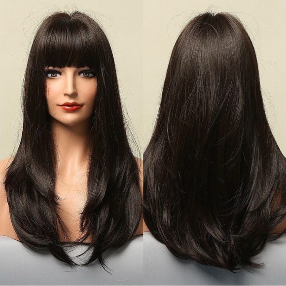 Hair | 18 Inches Long Locks With Bangs Water Wave Synthetic Wig | Poshmark